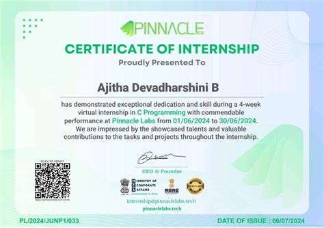 ajitha devadharshini on linkedin internshipexperience cprogramming pinnacle