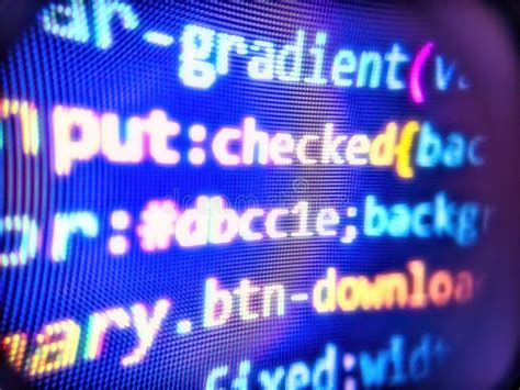 Software Background Technology Code On Dark Background Writing Program Code On Computer Stock