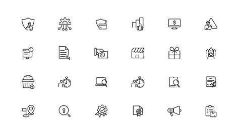 digital business linear icons collection set of thin line web icon set