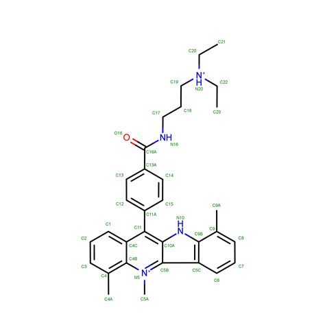 Rcsb Pdb 8abn Solution Structure Of A Phenyl Indoloquinoline Intercalating Into A Quadruplex