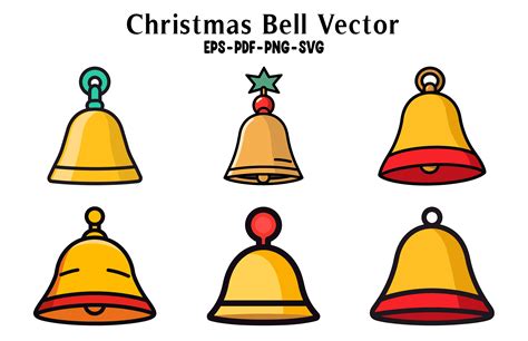 Christmas Bell Vector Illustration Set Graphic By Designs River · Creative Fabrica