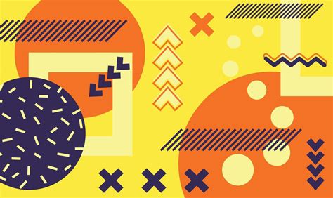 Modern Vibrant Geometric Abstract Background Featuring Dynamic Circles Squares And Crosses In