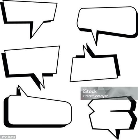 텍스트 상자 만화 벡터 일러스트 레이 션 격리 된 흰색 배경으로 설정합니다 공란에 대한 스톡 벡터 아트 및 기타 이미지 공란 구름 그림자 Istock