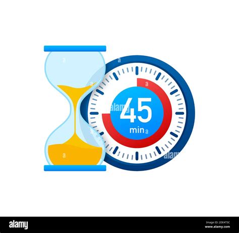 The 45 Minutes Stopwatch Vector Icon Stopwatch Icon In Flat Style
