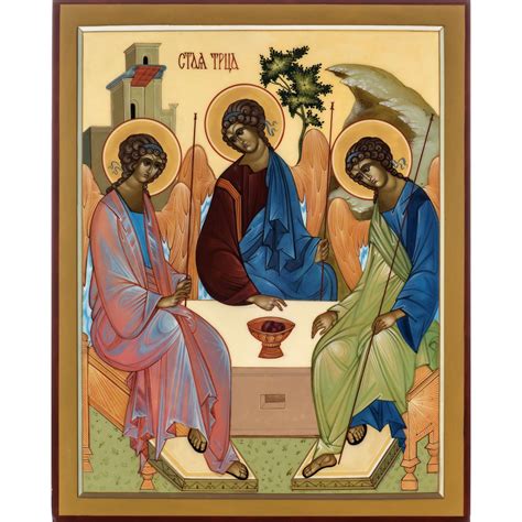 Russian Icon Rublevs Holy Trinity 31x26cm Online Sales On