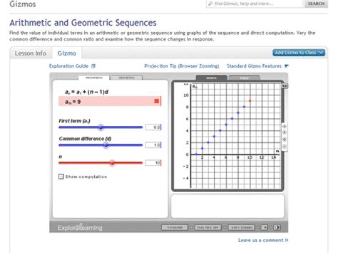 Gizmos Algebra Arithmetic And Geometric Sequences Emily Beskis