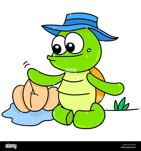 The Turtle Is Caring For Its Eggs To Hatch Safely Doodle Icon Image