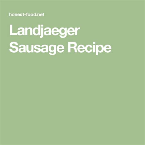 Landjaeger Sausage Recipe German Dry Cured Sausage