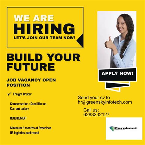 Greensky Infotech On Linkedin Hirring Freightbroker Dreamjob Joinourteam Jobvacancy