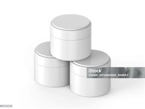 고립 된 흰색 배경에 화장품 크림 항아리 모형 템플릿 디자인 프리젠 테이션 준비 3d 일러스트 0명에 대한 스톡 사진 및 기타 이미지 Istock
