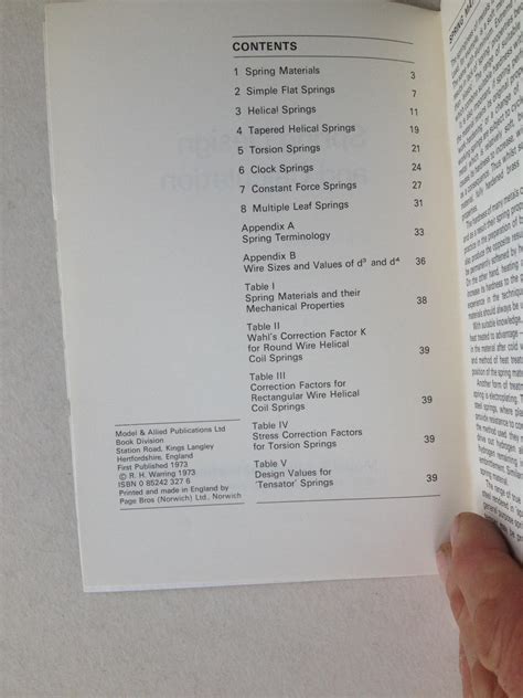 Spring Design And Calculation Map Technical Publication By Rh Warring