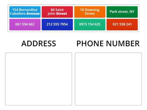 Addresses And Phone Numbers Categorize