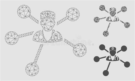 Doctor Relations Vector Mesh Wire Frame Model And Triangle Mosaic Icon Stock Vector
