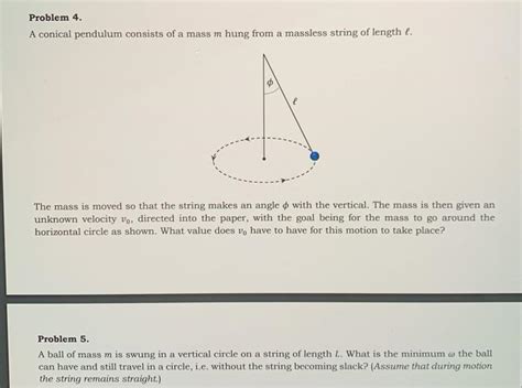 Solved Problem 4 A Conical Pendulum Consists Of A Mass M