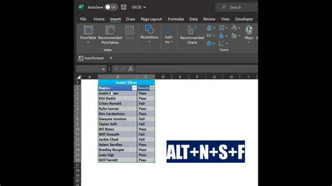 How To Insert Slicer With Hotkeysexcel Excelvideos Youtube