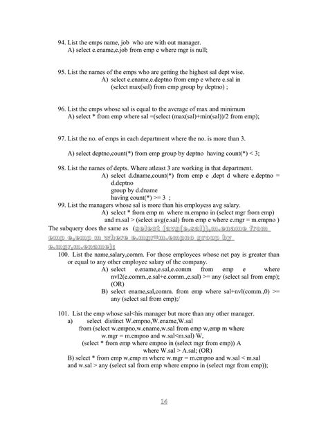 Sql Queries With Answers Doc