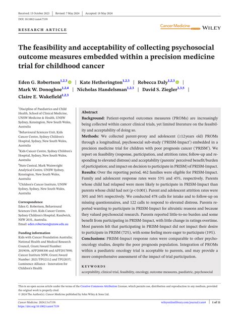 Pdf The Feasibility And Acceptability Of Collecting Psychosocial Outcome Measures Embedded
