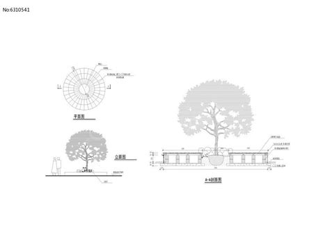 圆形硬木树池坐凳CAD图片 花坛树池 编号6310541 红动中国
