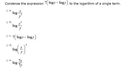 Solved Use The Properties Of Logarithms To Simplify The Chegg
