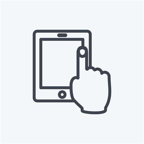 Icon Using Touch Device Suitable For Hand Actions Symbol Line Style Simple Design Editable
