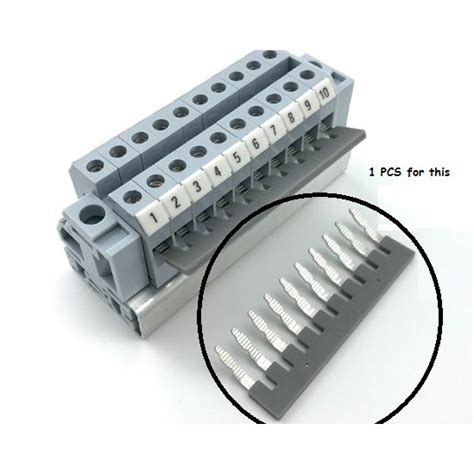 DIN Rail Power Distribution Terminal Block 10P Connector 17 5A 660V JH6 1 5 Jumper Link Link Bar