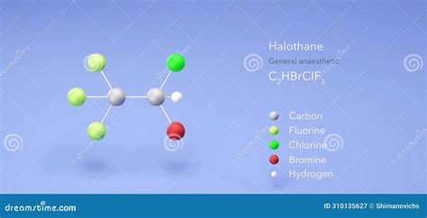 Halothane Molecule Molecular Structures General Anaesthetic 3d Model