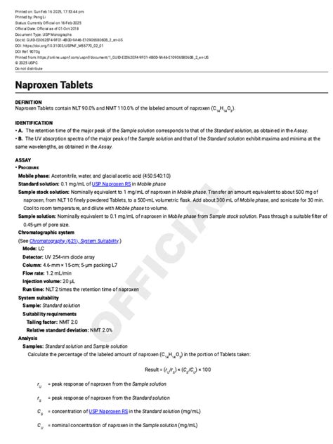 Usp Nf Naproxen Tablets Pdf Chromatography Buffer Solution
