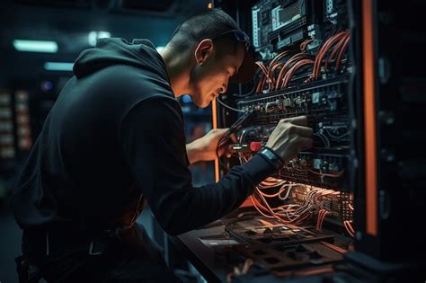 Premium Ai Image Technician Of Computer Hardware And Internet Premium Ai Image Technician Of Computer Hardware And Internet