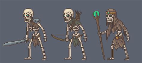 Skeleton Game 2d Character Sprite Game 2d Pixel Art Games Sprite Images