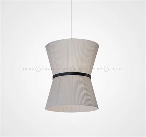 Tokio Люстра с текстильным абажуром в форме песочных часов в японском стиле ваби саби купить в