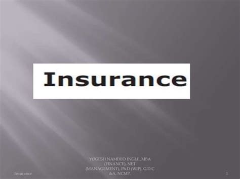Introduction About Insurance Pptx