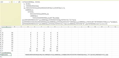 Excel Combine Permutations With Group Limitation And Lookup Values That
