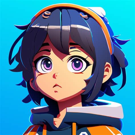 Premium Vector Beautiful Cute Girl Avatar Hand Drawn Flat Stylish