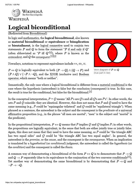 Logical Biconditional Wikipedia Pdf