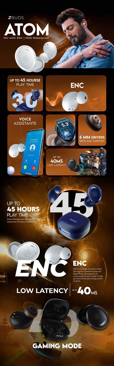 Order Zero Atom Z Dots ENC Wireless Earbuds Upto 30 Hours Play Time 380mAh Box Battery 40mAh
