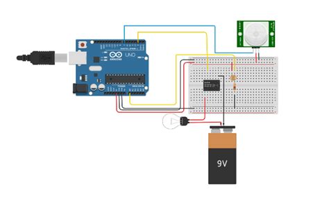 Circuit Design Controlo De Luz Com Pir E Sensor De Luz Tinkercad