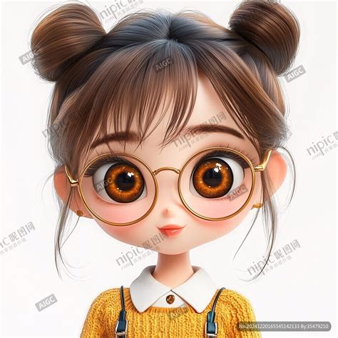 Ai创作图小女孩儿插 插画人物戴眼镜女孩 原创小朋友头像 Q版头像插画 眼镜q版 大眼萌妹 Q版头像设计 圆圆的眼镜 眼镜女孩插画 大眼睛姑娘 Q版萌娃 Q版头像 卡通小网红 Q版卡通头 Q萌