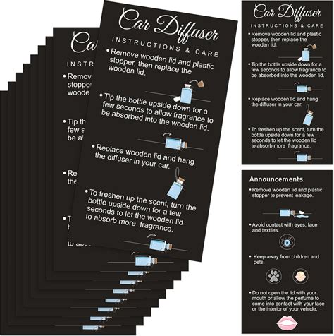 Motiskyy 200 Pcs Hanging Car Diffuser Instruction Cards For Car Oil Diffuser