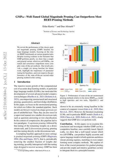 Gmp Well Tuned Global Magnitude Pruning Can Outperform Most Bert