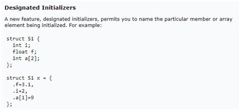 Designated Initializers C99 配置一個物件可以順便初始化member By Ch Hsieh Medium