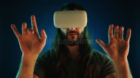 Futuristic Interaction Man Typing On A Virtual Keyboard In Vr Stock Footage Video Of