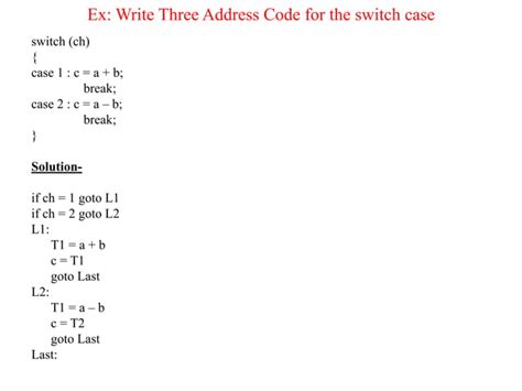Intermediate Code Generation In Compiler Design Pdf Programming