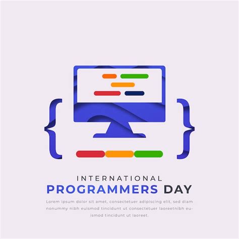 Premium Vector International Programmers Day Paper Cut Style Vector Design Illustration