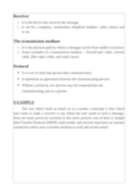 SOLUTION Five Components Of Data Communication System Studypool