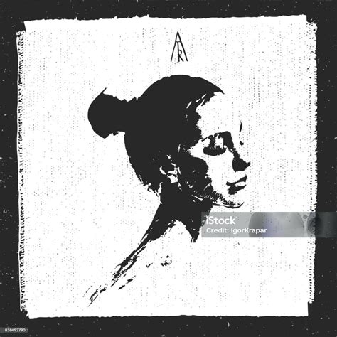 여자 프로필 초상화 그래픽 그리기 추적 흑인과 백인 여자에 대한 스톡 벡터 아트 및 기타 이미지 여자 추상적인 검은색 Istock