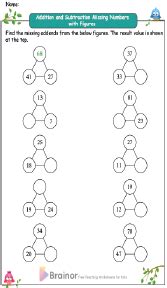 18 Free Addition And Subtraction Missing Numbers Worksheets