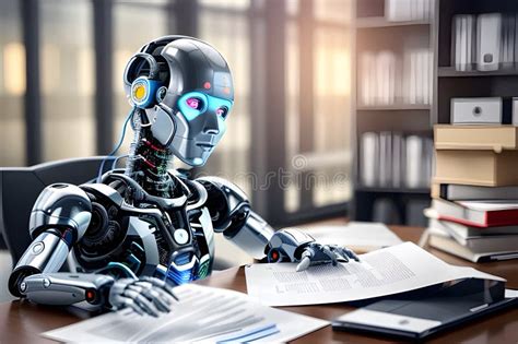 Artificial Intelligence In Document Analysis Stock Illustration