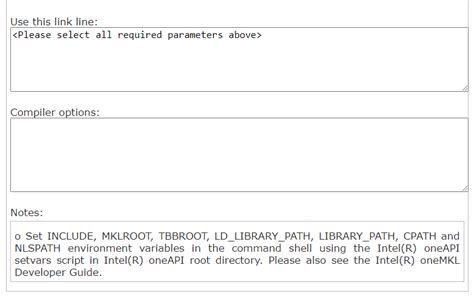oneapi math kernel library linking for your unique build configuration