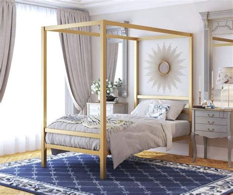 Atwater Living Dhp Cara Gold Metal Twin Canopy Bed Big Lots Twin Canopy Bed Canopy Bed