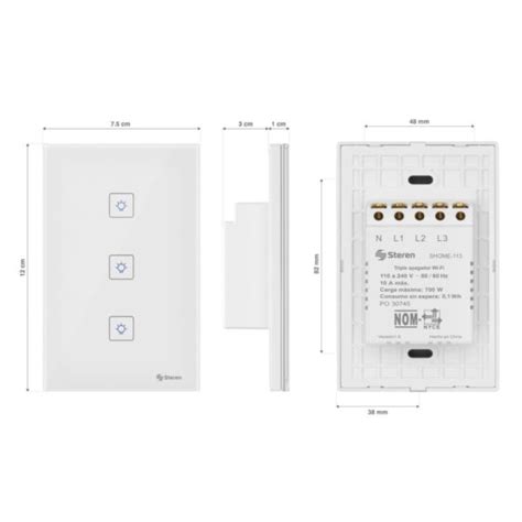 Interruptor Triple Apagador Wifi Ferreplus